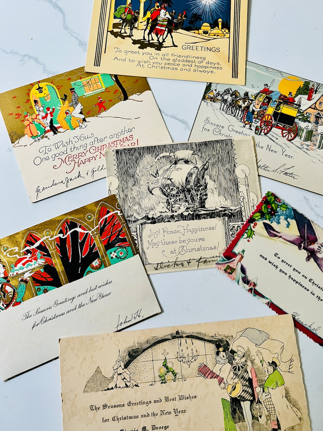Antique Christmas Calling Card Collection, Circa 1936 Signed No ...