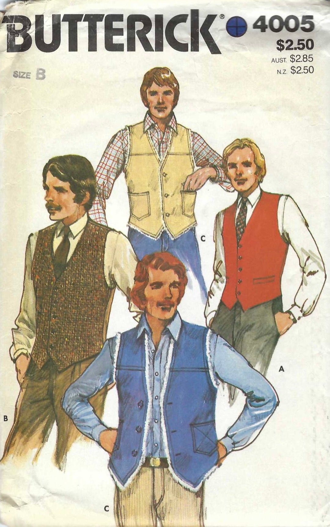 Butterick 4005 Men's Vest Pattern Pattern Size 12 Complete Uncut and ...