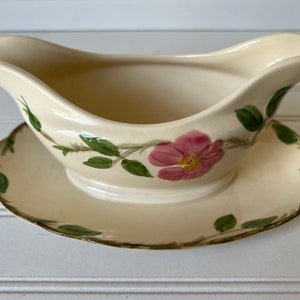 Franciscan Desert Rose Pattern Gravy Dish With Attached Under Plate ...
