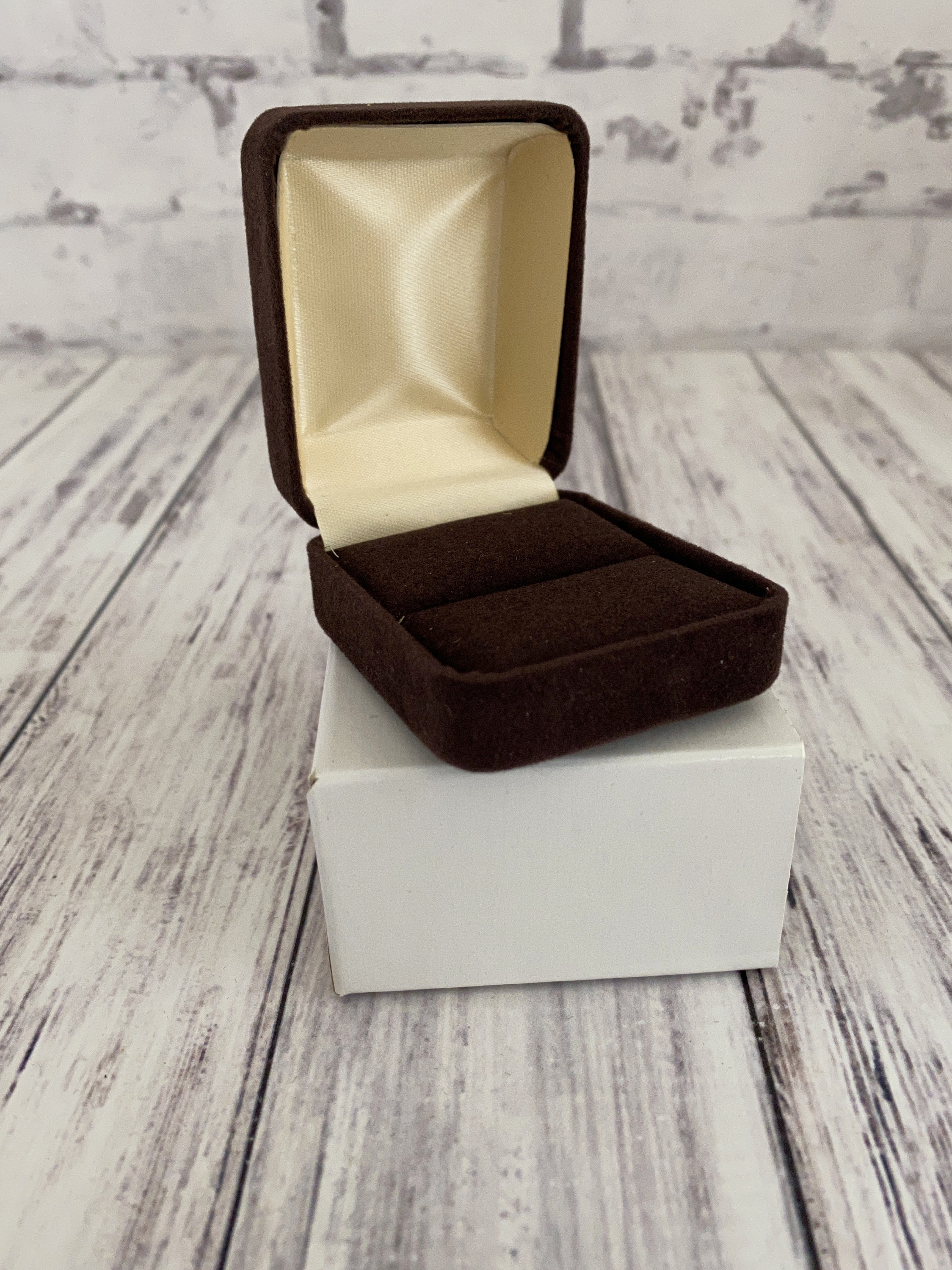 Ring Presentation Box Brown Velvet Ring Gift Box Velvet | Etsy
