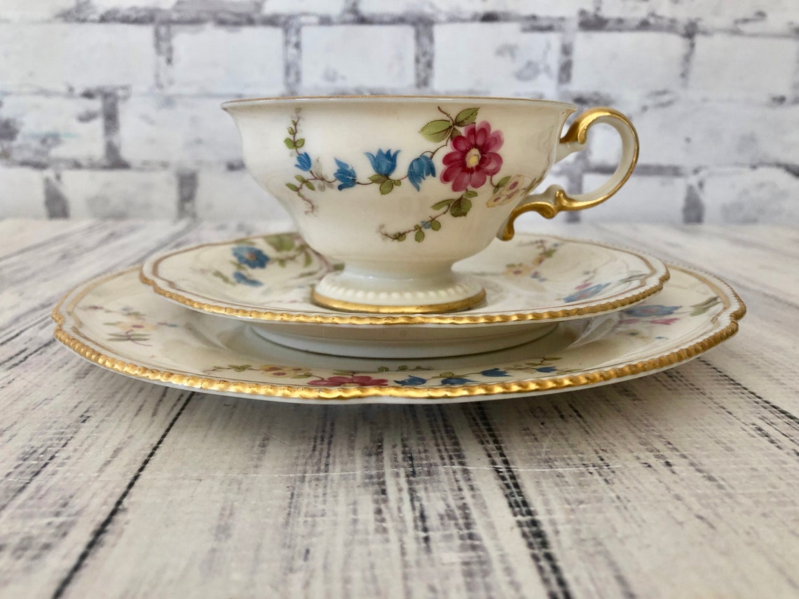 Castleton China Sunnyvale Tea Cup Saucer and Dessert Set | Etsy