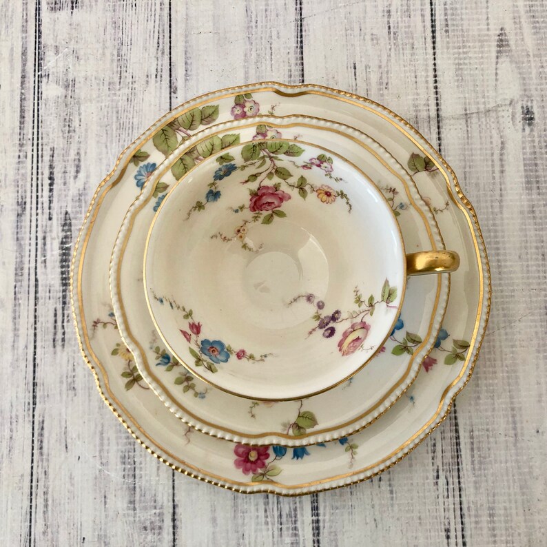 Castleton China Sunnyvale Tea Cup Saucer and Dessert Set | Etsy