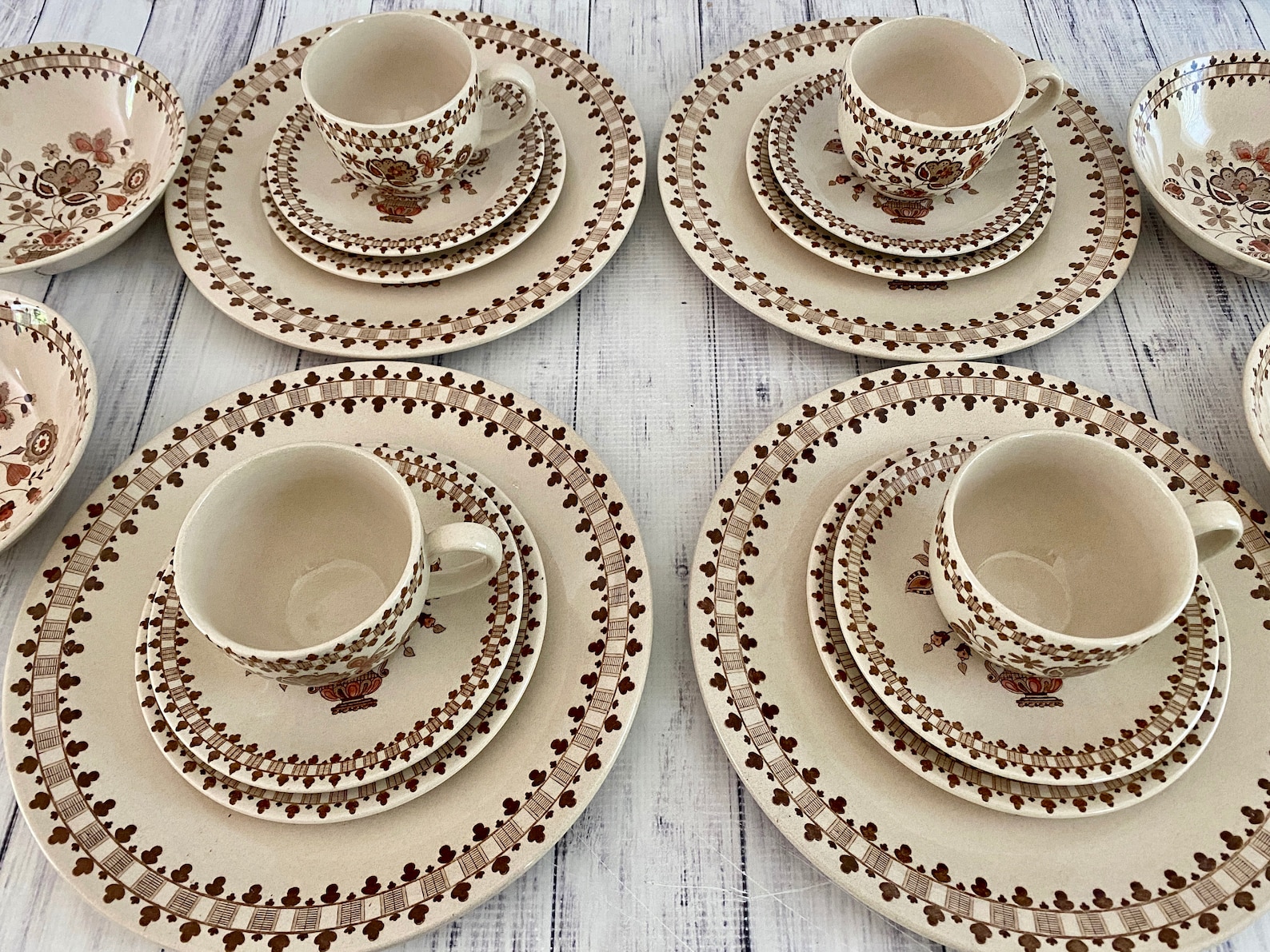 Johnson Brothers Dinnerware Set for Four In the Old Granite | Etsy