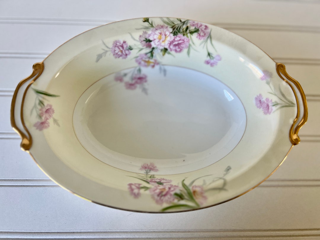 Noritake Morimura China Pink Carnation Pattern Oval Vegetable Serving ...