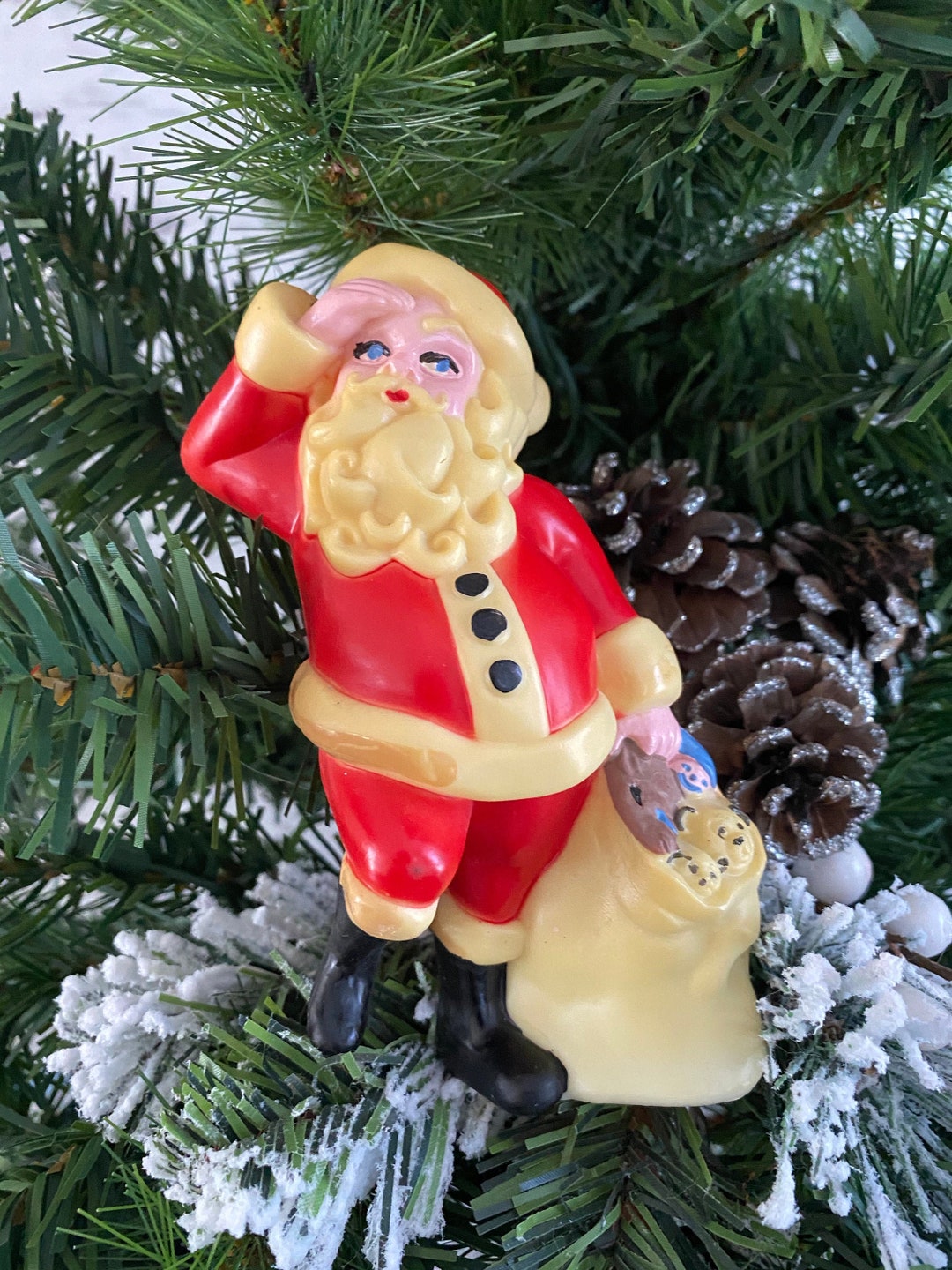 Vintage Santa Claus Cake Topper, Six Inches Tall Red and White With ...