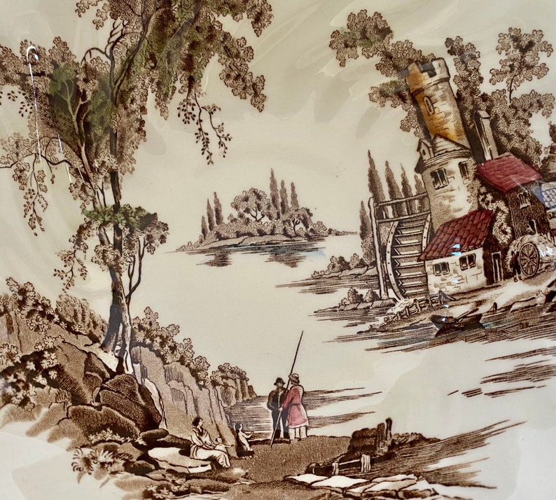 Vintage Johnson Brothers the Old Mill Pattern Round Serving | Etsy