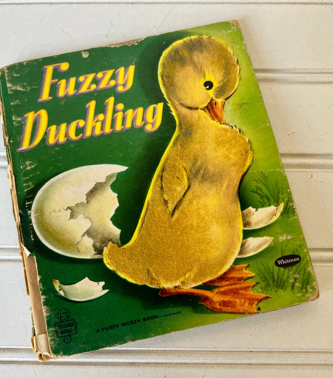 Vintage Children's Book Fuzzy Duckling, Flocked Cover Tell a Tales Book ...