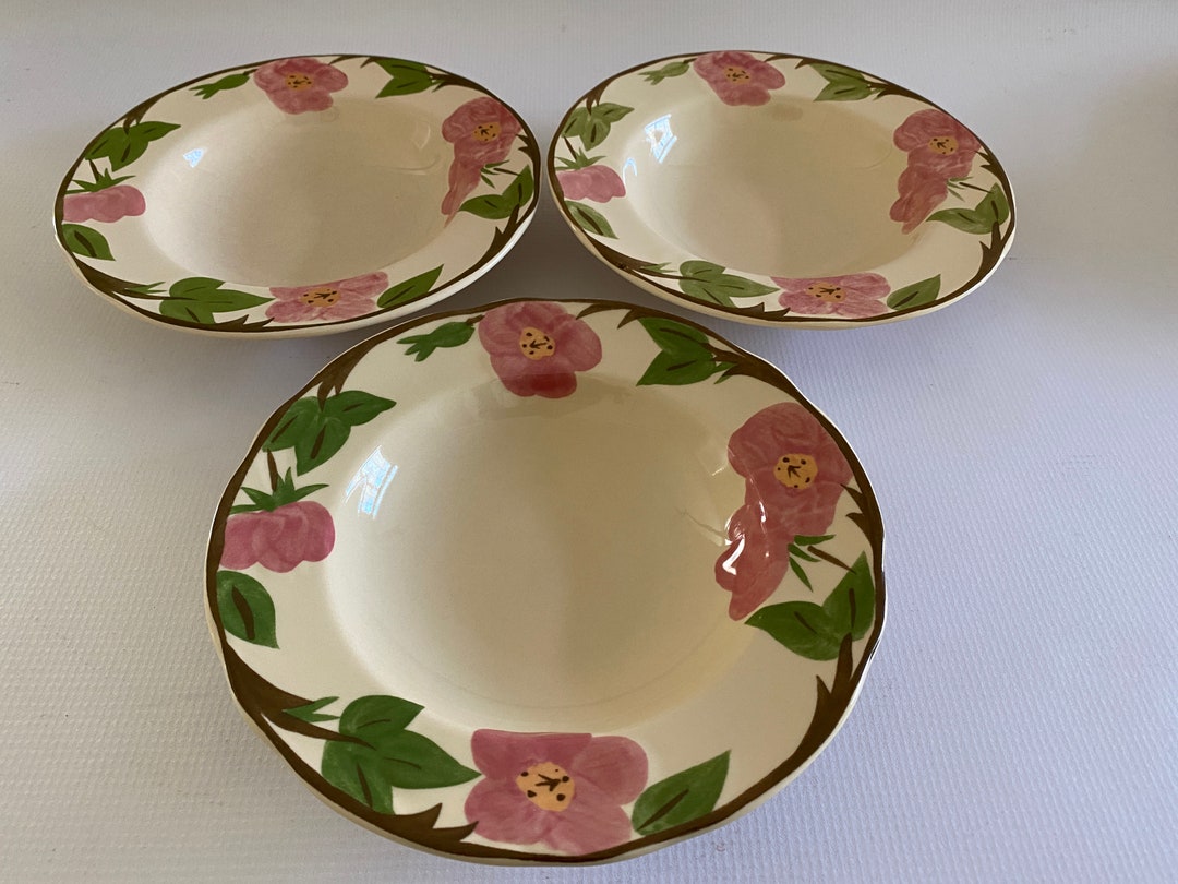 Franciscan Desert Rose Pattern Set of Three 8 1/2 Rimmed Soup Bowls ...