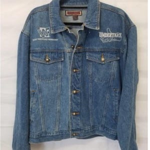 The Undertaker WWF Denim Jacket Vintage Men's Collectible Denim ...