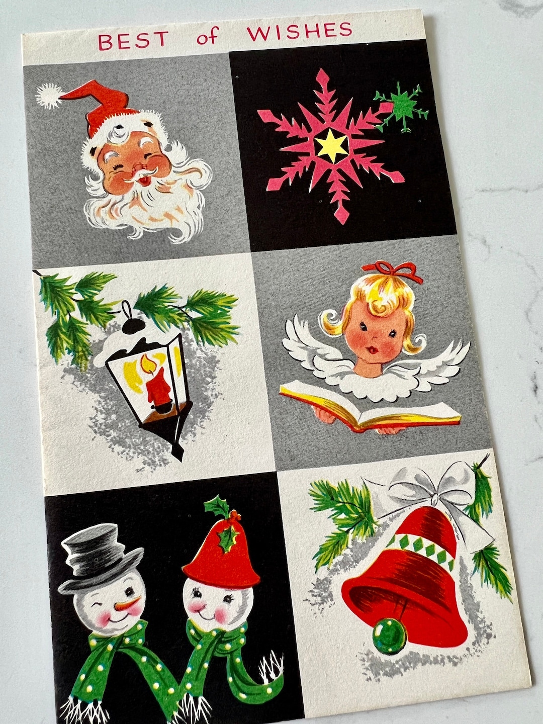 Vintage 1950s Christmas Card Unsigned Unused With Envelope, USA Mid ...