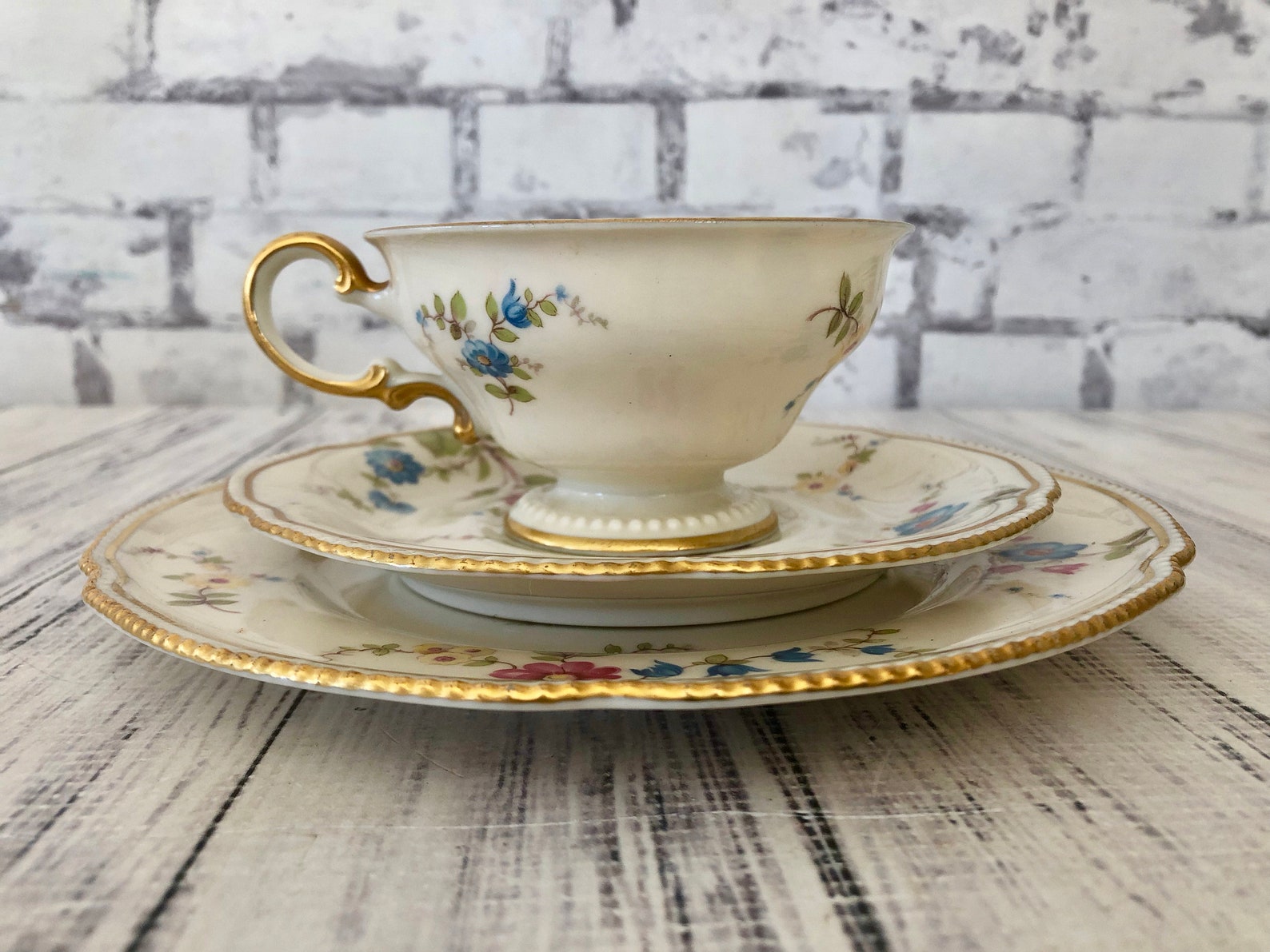 Castleton China Sunnyvale Tea Cup Saucer and Dessert Set | Etsy