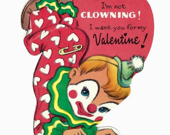 Vintage Clown Valentine Flat Style Die Cut Circa 1940s Unsigned No ...