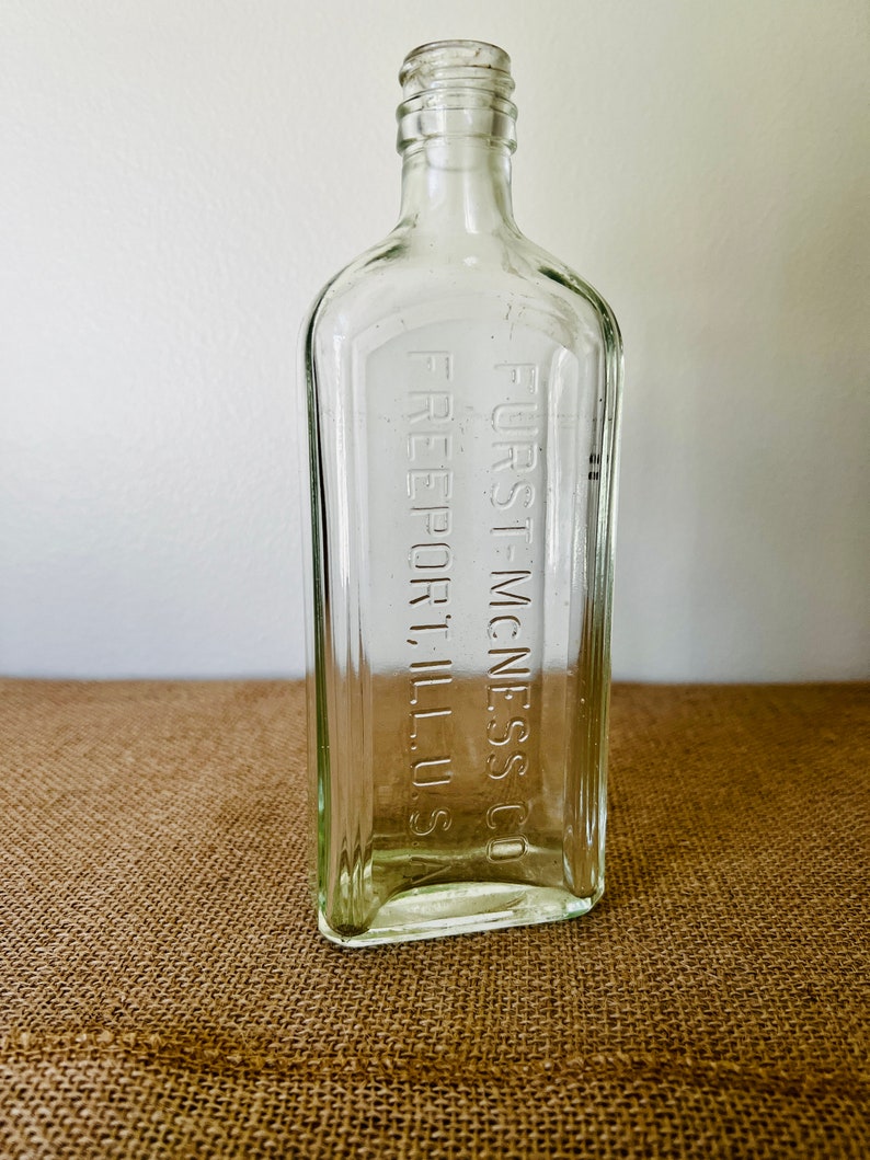 Antique Clear Glass Medicine Bottle Furst Mcness Company of - Etsy