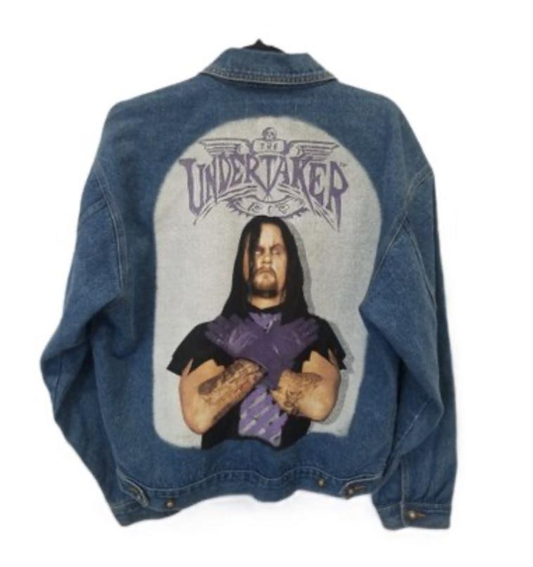 The Undertaker WWF Denim Jacket Vintage Men's Collectible Denim ...