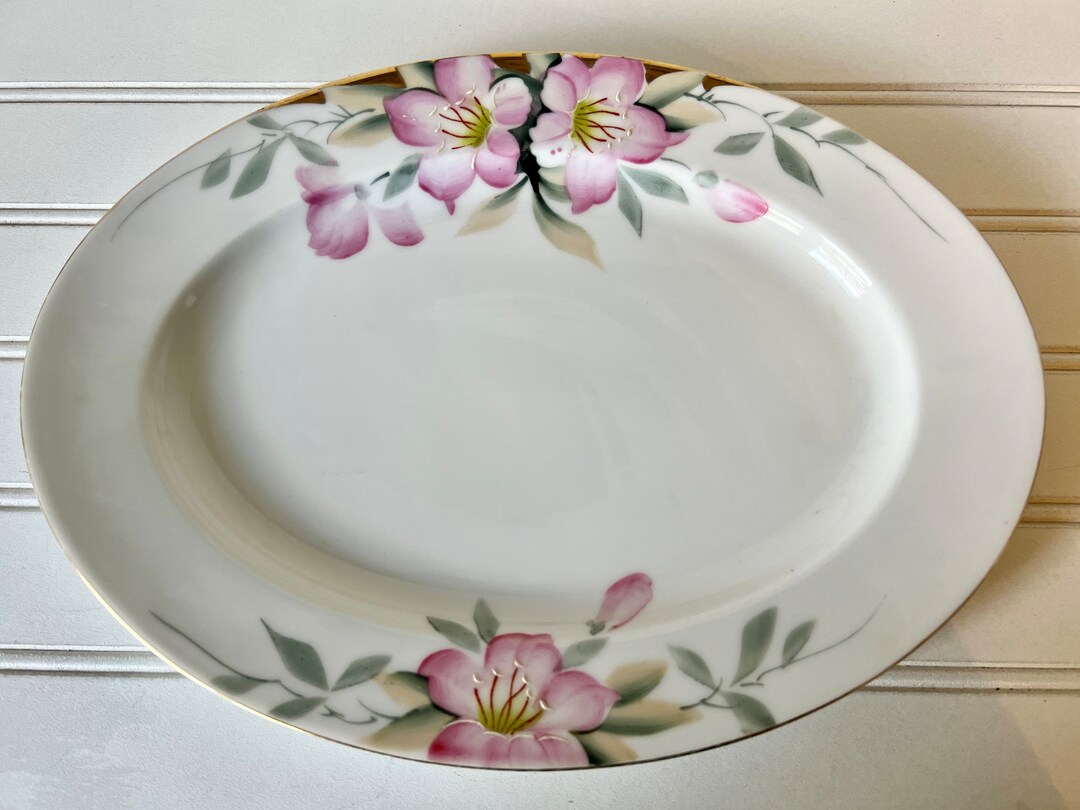Noritake Azalea China Oval Serving Platter 12" Size Beautiful Pink ...