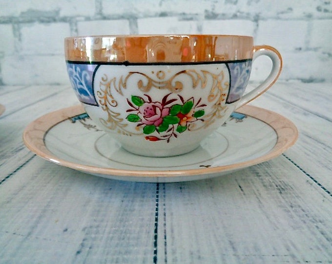 Chikaramachi Tea Cup Teacup and Saucer Set Two Available Lavender Peach ...