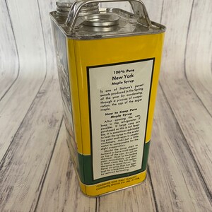Vintage Maple Syrup Tin Yellow Metal With Great Graphics of Sugar House ...
