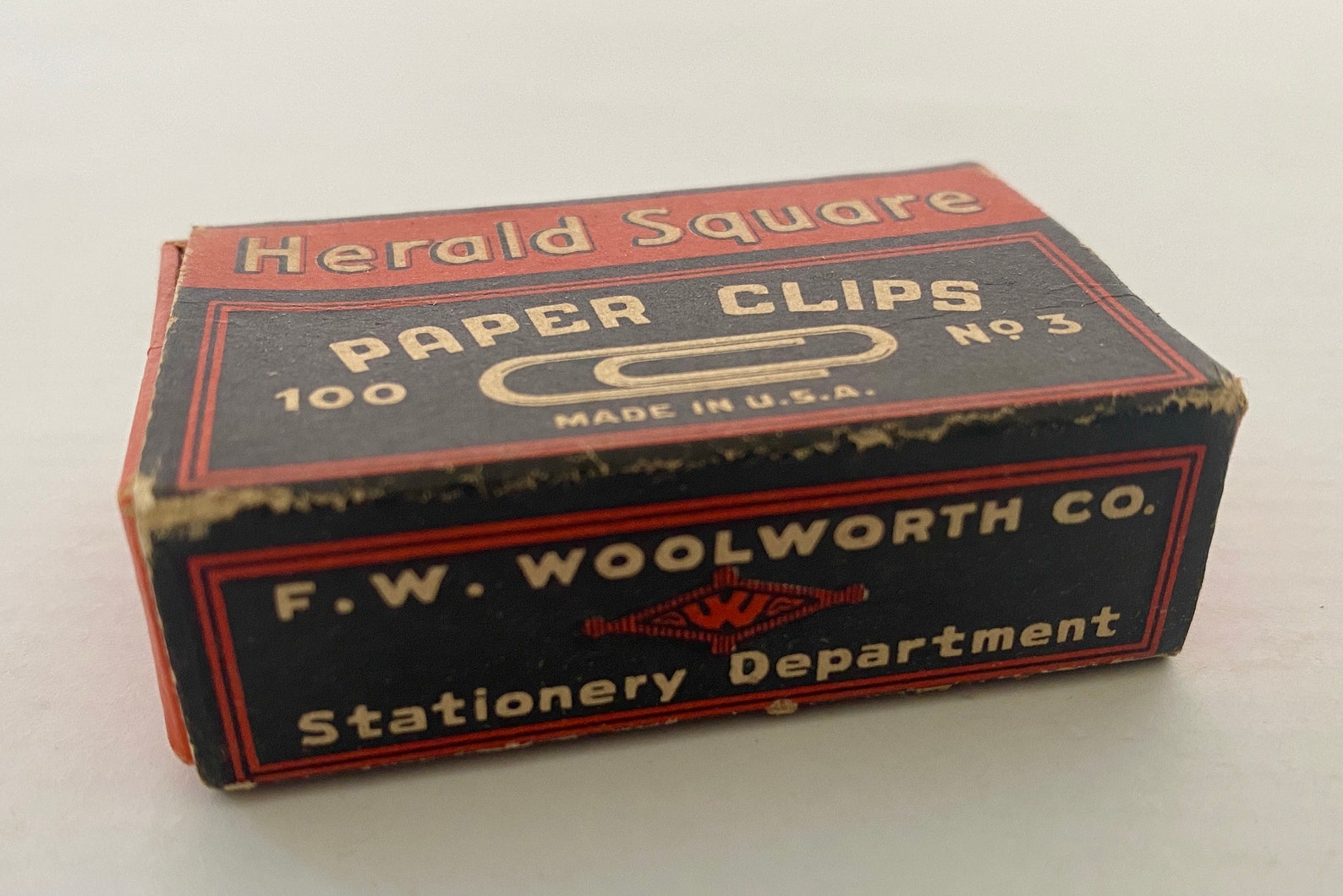 Vintage Advertising Box Herald Square Paper Clips F W | Etsy