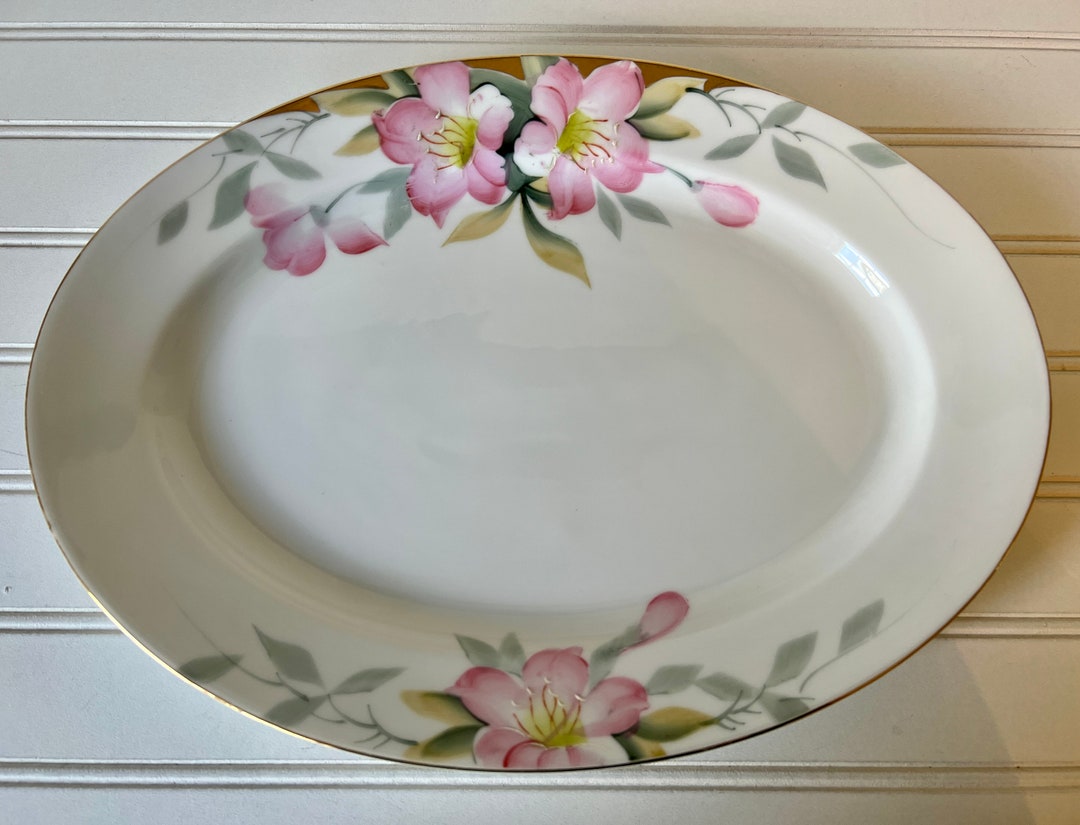 Noritake Azalea China Oval Serving Platter 12 Size Beautiful Pink ...