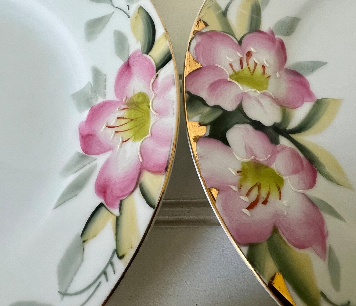 Noritake Azalea China Pattern Set of Three Lunch Plates Beautiful Pink ...