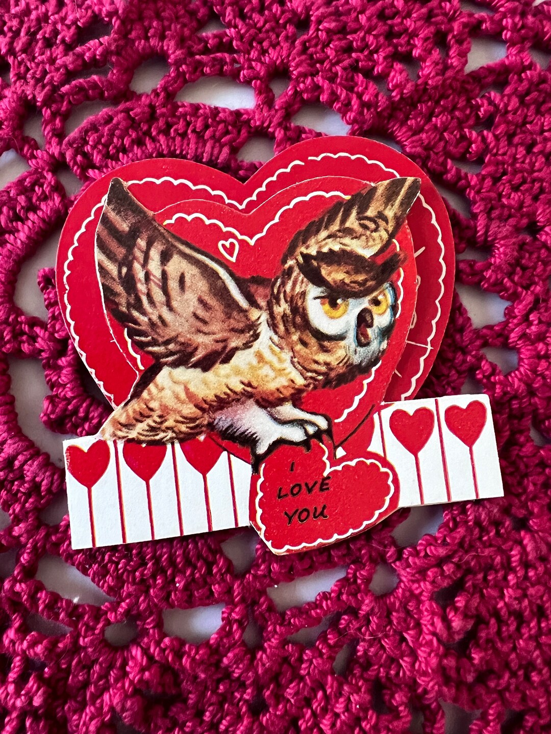 Vintage Owl Valentine Easel Style Children's School House Friend Style ...