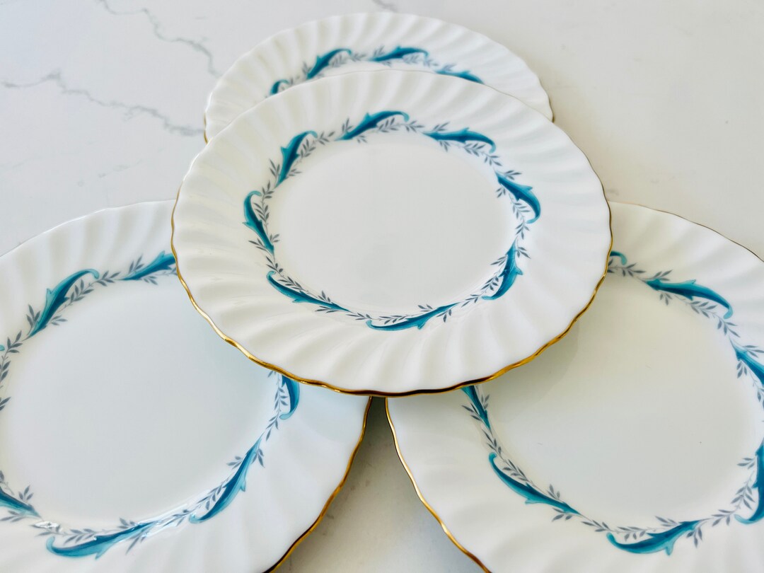 Vintage Minton Downing Pattern Bone China Set of Four Lunch Plates ...