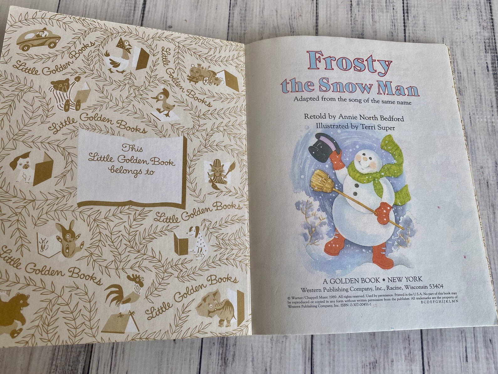 Christmas Little Golden Book Frosty the Snow Man ©1989 | Etsy
