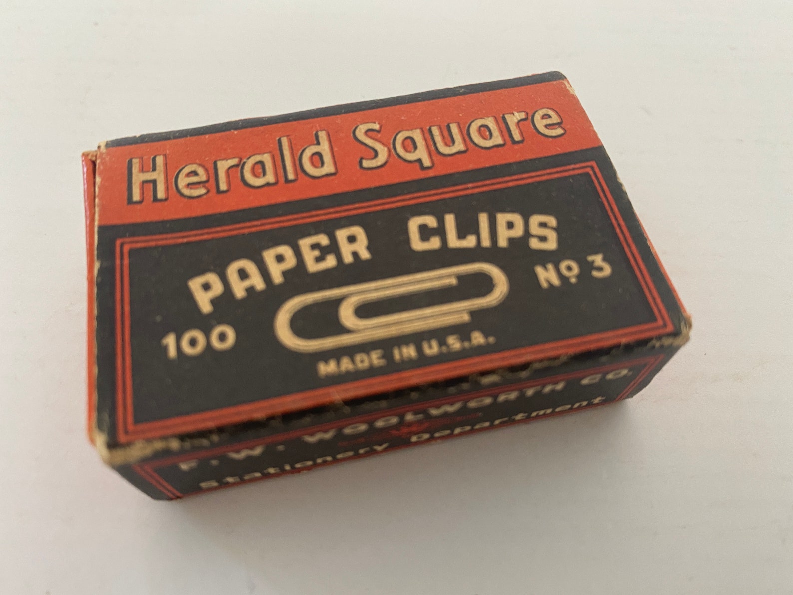 Vintage Advertising Box Herald Square Paper Clips F W | Etsy