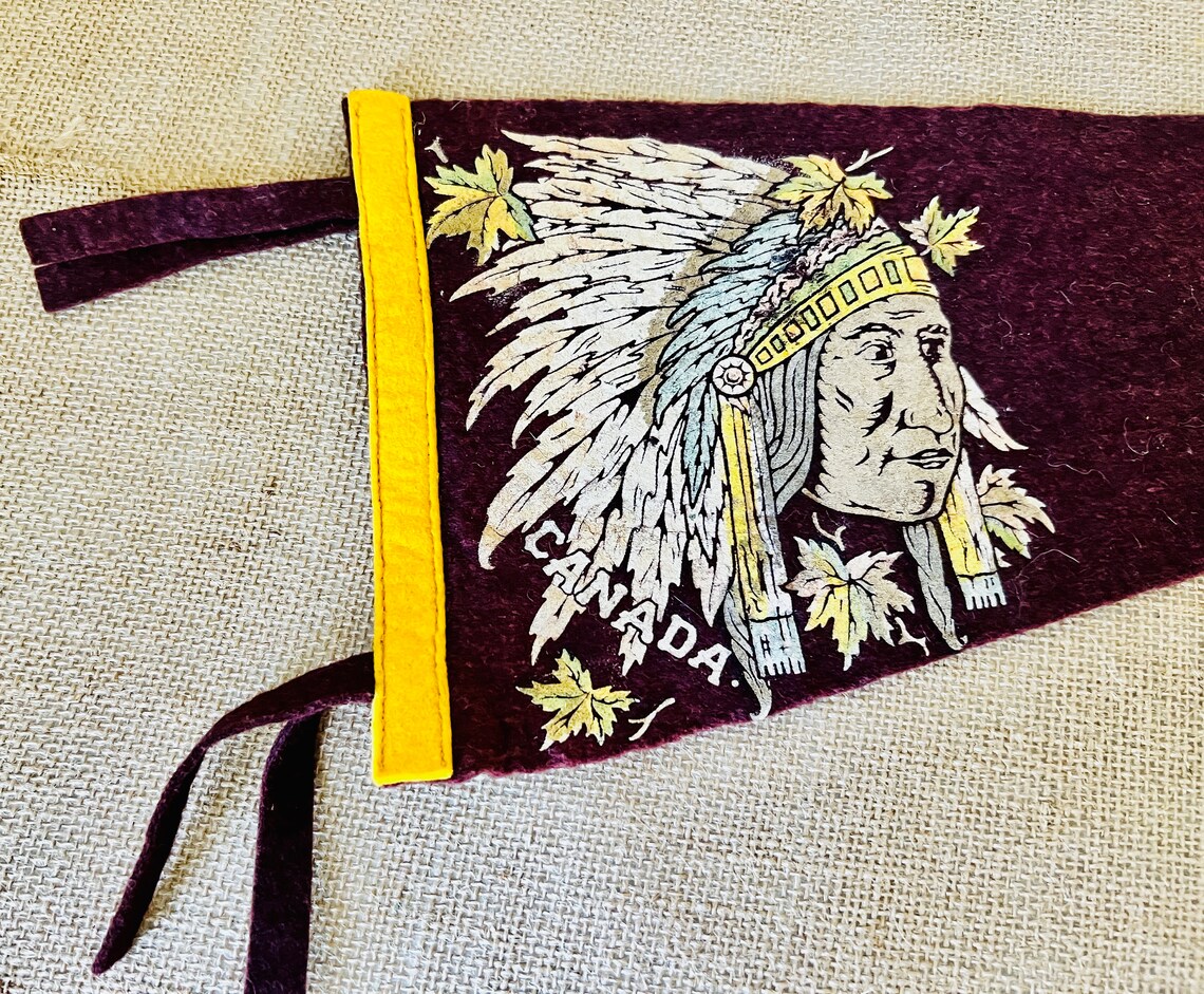 Vintage Felt Pennant 1950s St Thomas Canada Travel Souvenir, Burgundy ...