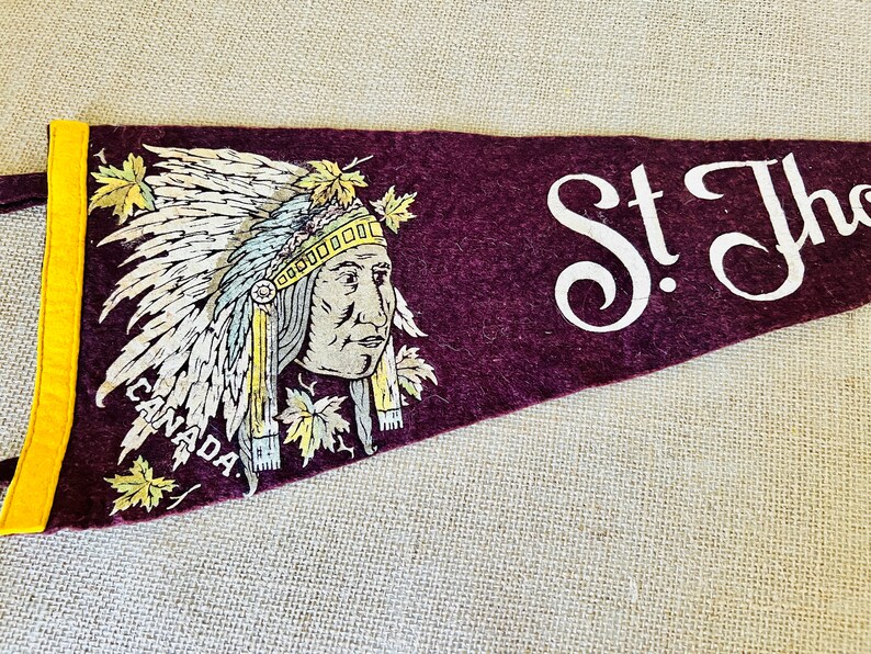 Vintage Felt Pennant 1950s St Thomas Canada Travel Souvenir, Burgundy ...