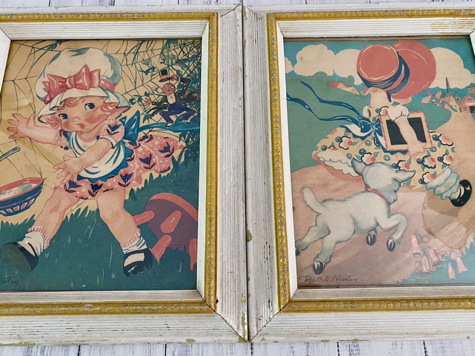 Set of Vintage Framed Ruth Newton Signed Prints Nursery - Etsy