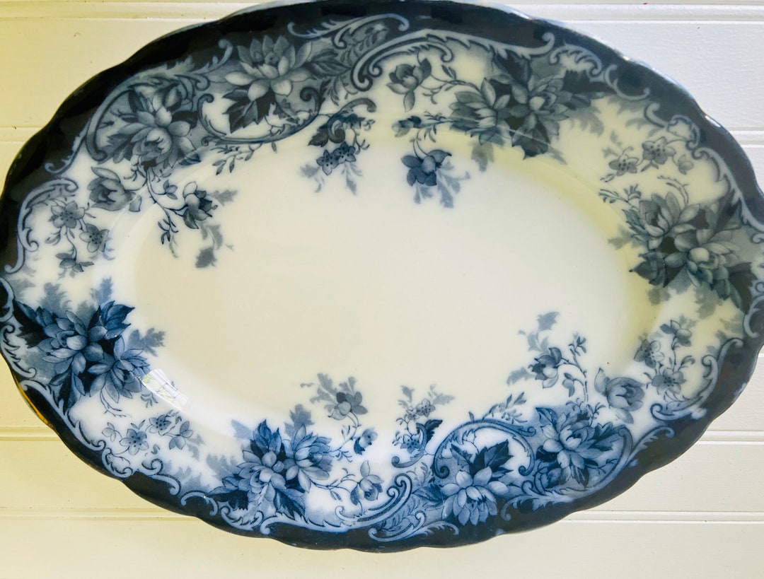 Rare Antique Wedgwood Flow Blue Platter, Blue and White Platter Circa ...