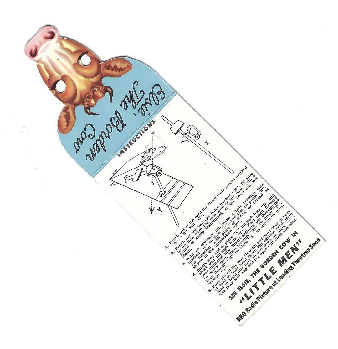 Very Rare Vintage Elsie the Cow Little Men Advertising Die Cut Card ...