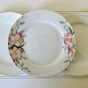 Noritake Azalea China Pattern Set of Three Lunch Plates Beautiful Pink ...