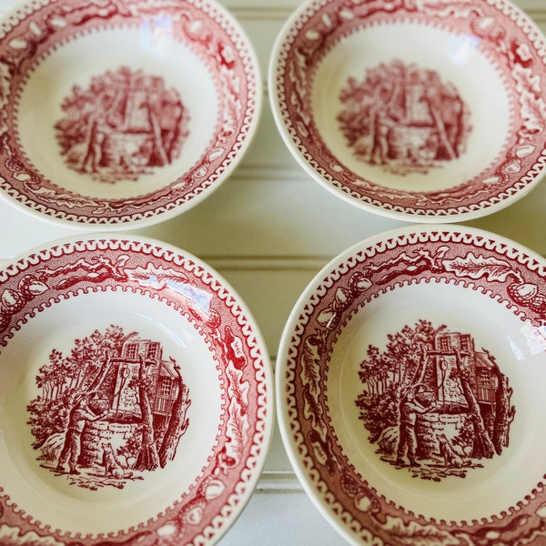 Red and White Ironstone Dishes - Etsy