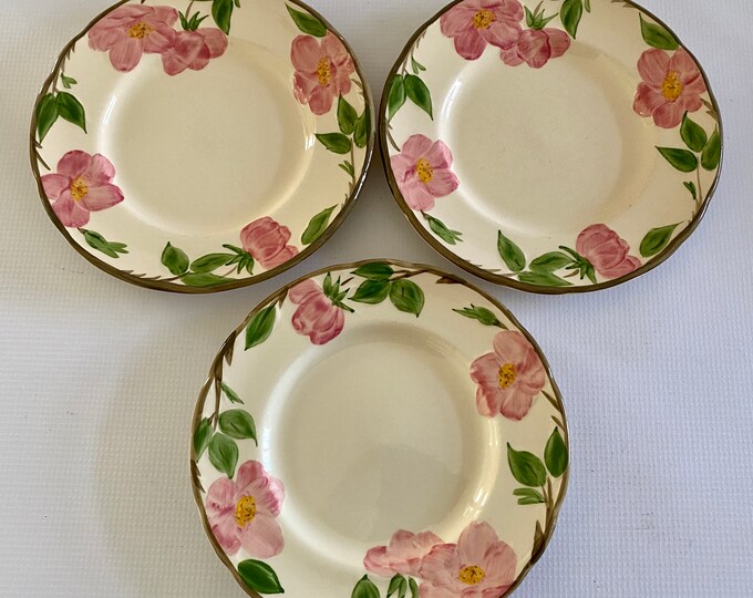 Franciscan Desert Rose Pattern Set of Three Lunch Salad Plates, Made in ...