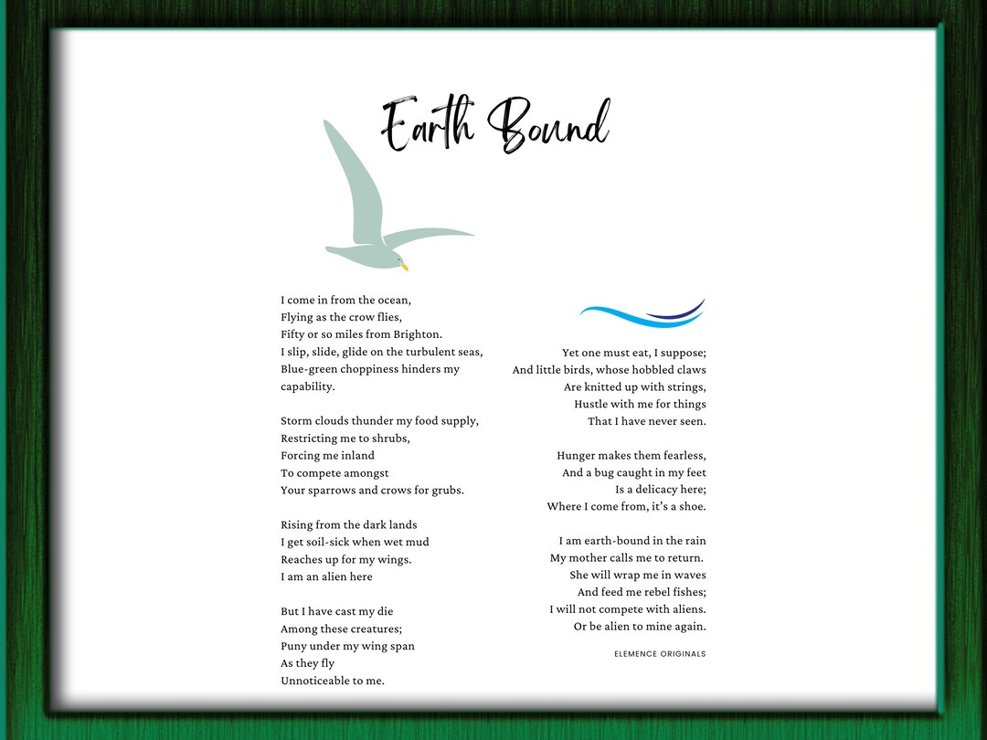 Seagull Wall Hanging Poem Stormy Seas Seagull Poem New - Etsy