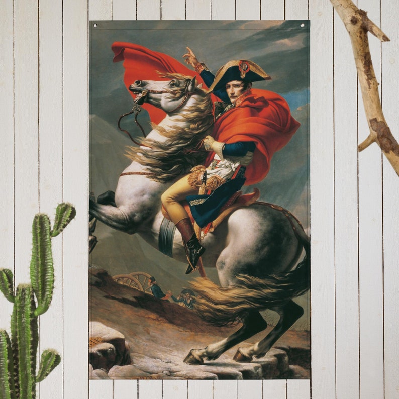Napoleon Crossing the Alps Painting by Jacques Louis David Flag - Etsy