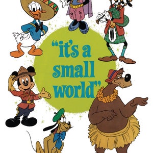 Disney Its a Small World Mickey Mouse Donald Duck Goofy Baloo Retro ...