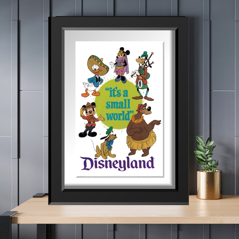 Disney Its a Small World Mickey Mouse Donald Duck Goofy Baloo Retro ...