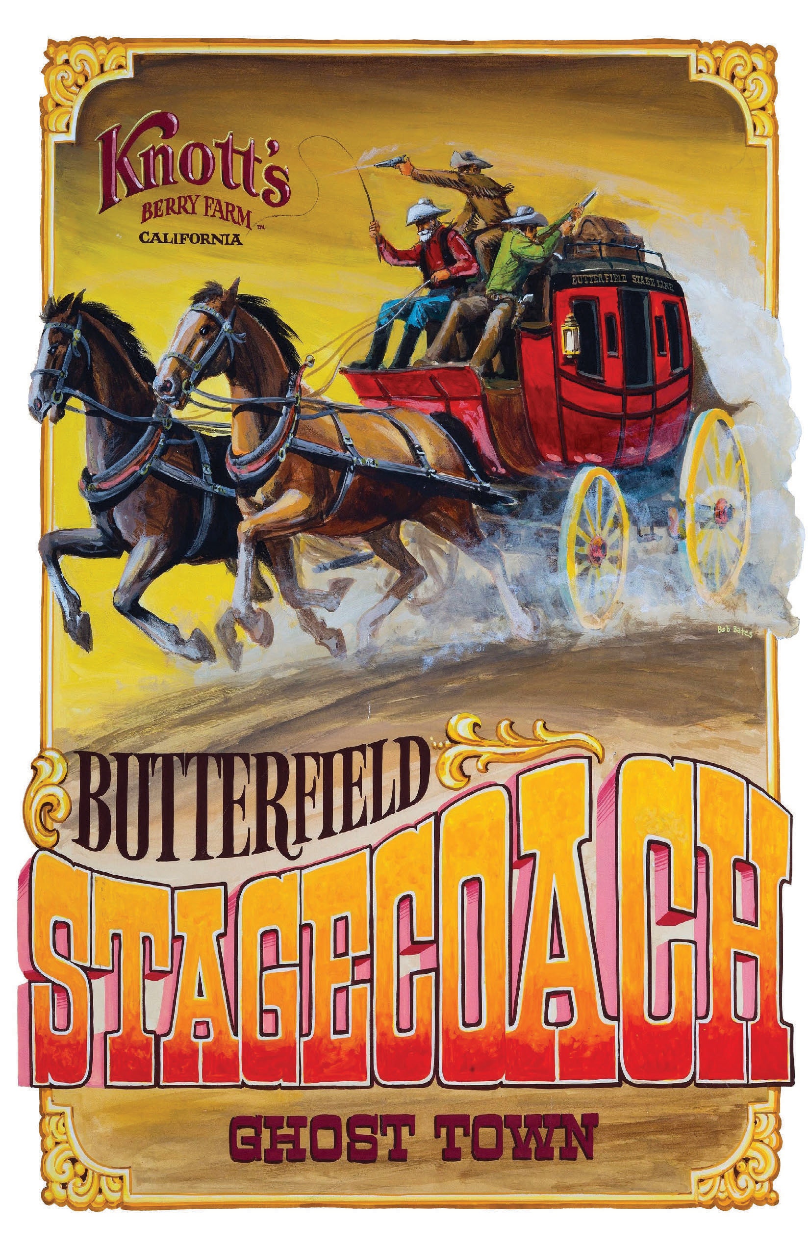 Vintage Knotts Berry Farm Ghost Town Butterfield Stagecoach Stage Coach ...