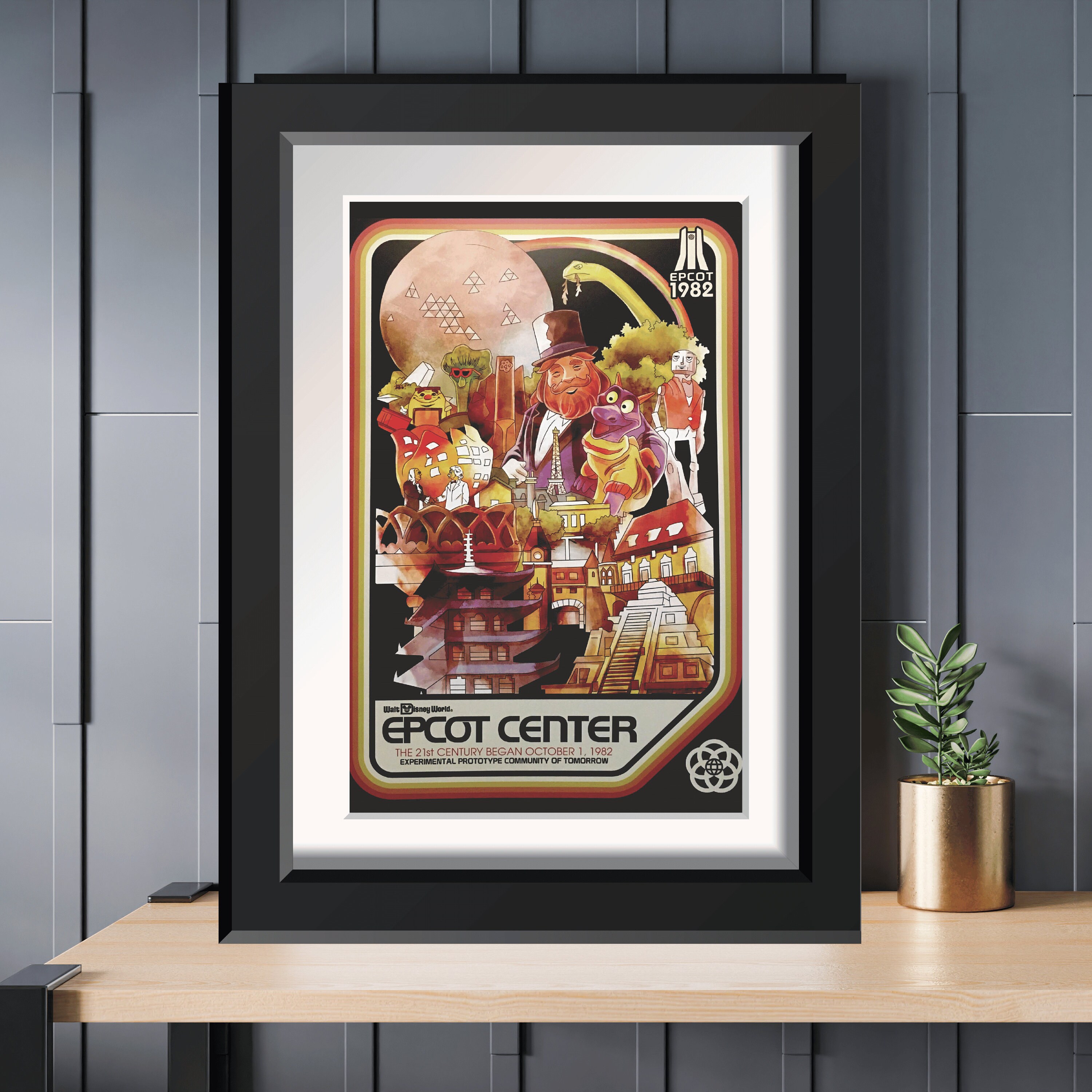 VINTAGE Set of 4 Epcot Center Posters Dreamfinder Figment Spaceship ...