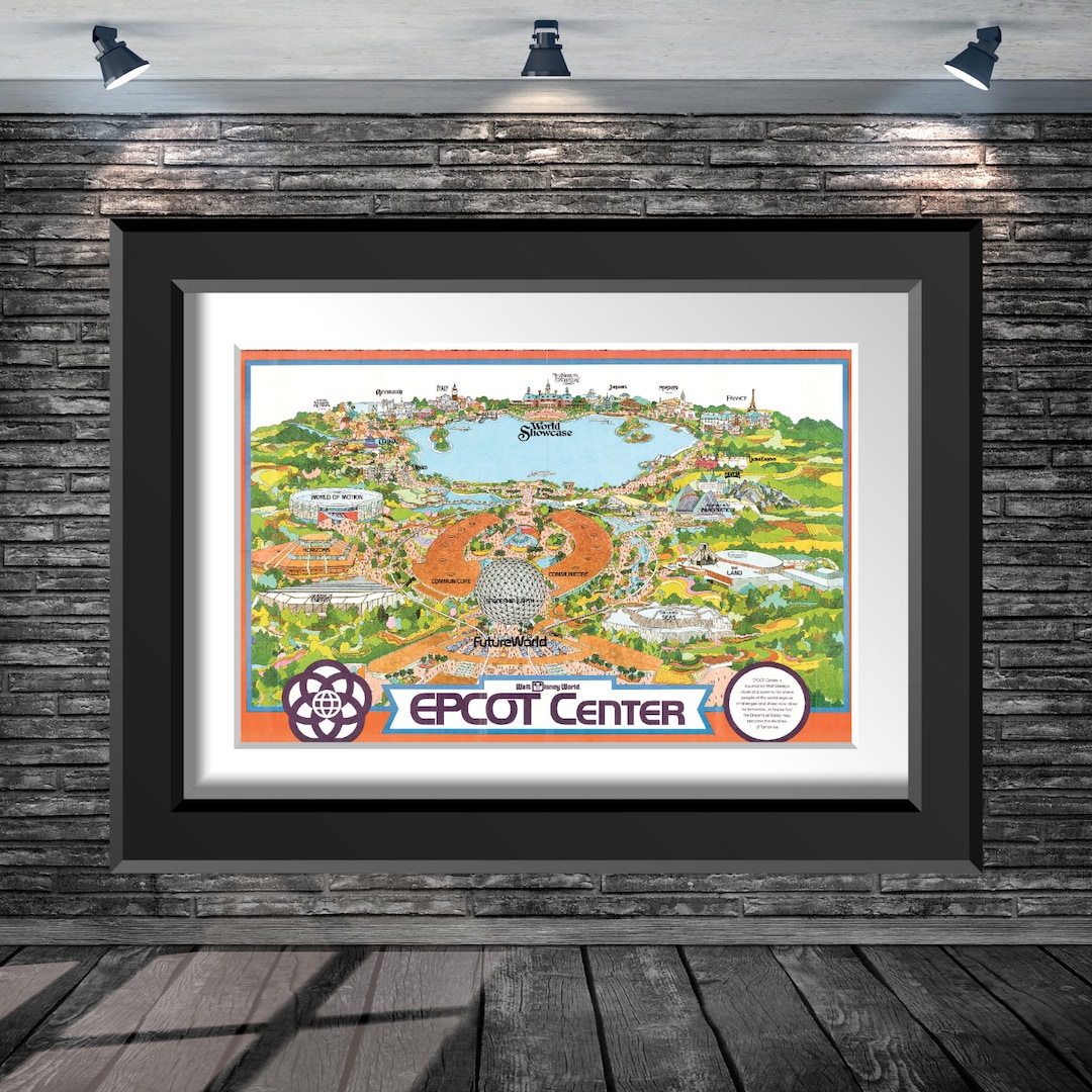 Disney Epcot Center Map Retro Walt Disney World Poster 8x10 11x14 11x17 ...