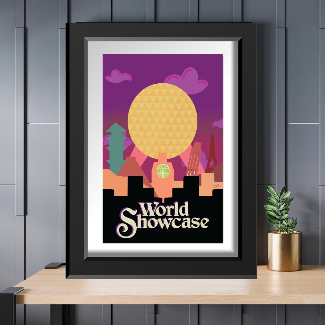EPCOT Center Walt Disney World World Showcase Poster Spaceship Earth ...