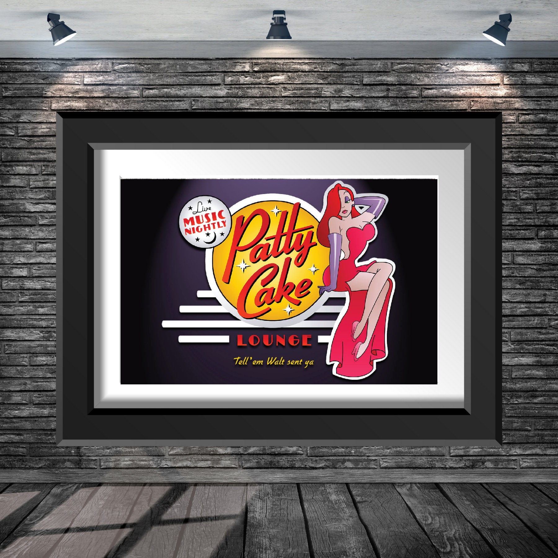 Roger Jessica Rabbit Patty Cake Lounge Walt Disney World Poster 8x10 ...