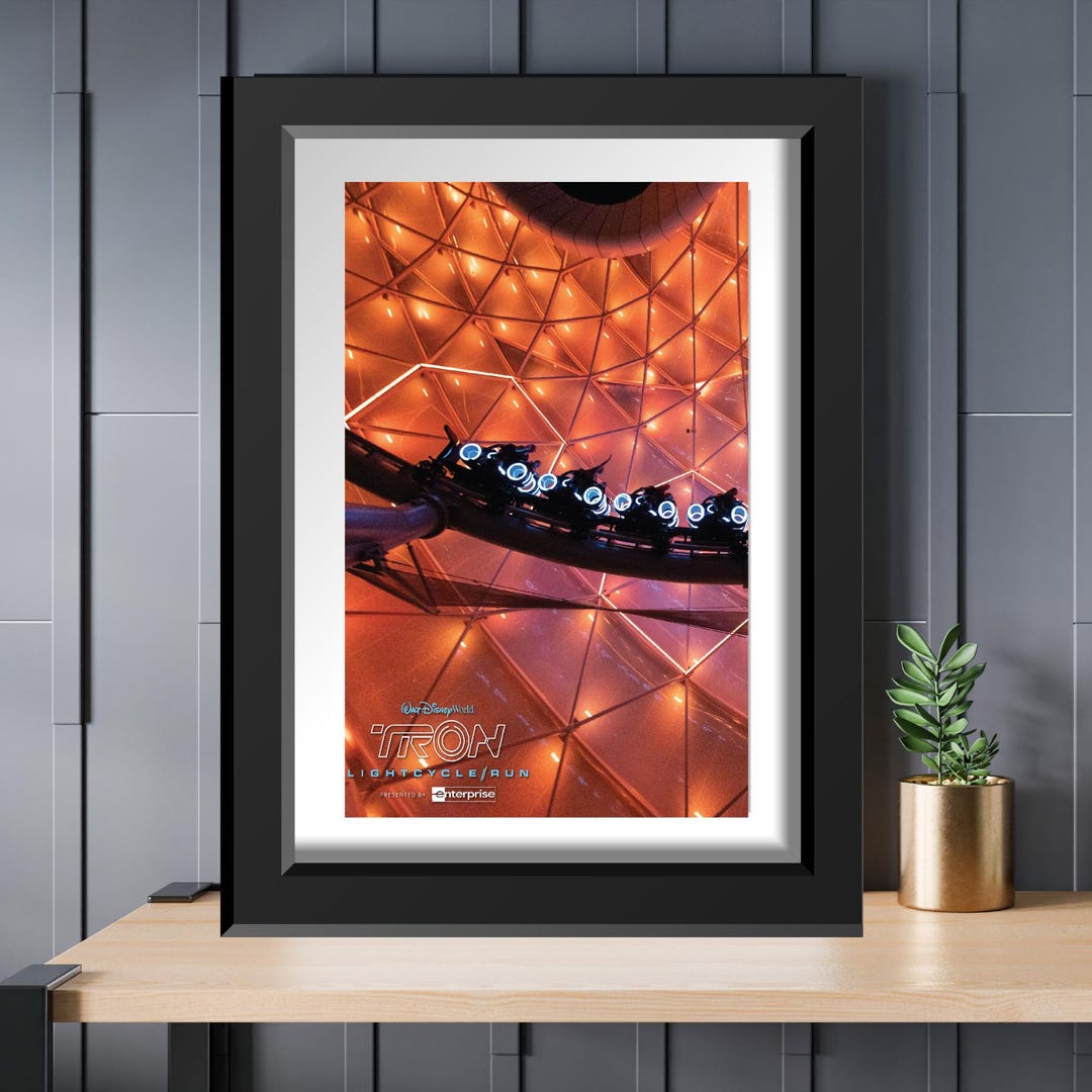 Disney Tron Lightcycle Run Attraction Rollercoaster Canopy Orange Walt ...