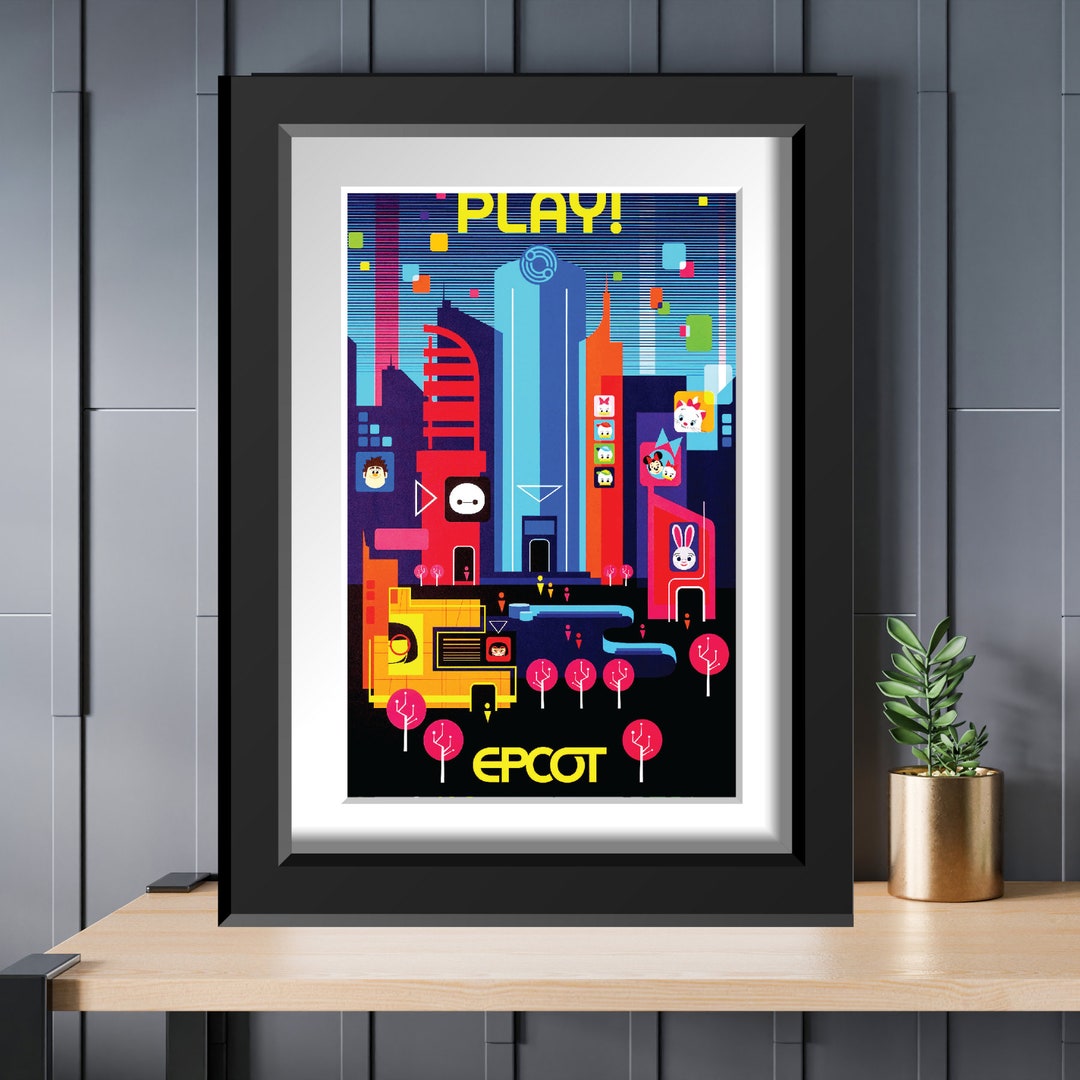 EPCOT Play Pavilion Walt Disney World Retro Poster 8x10 11x14 11x17 ...