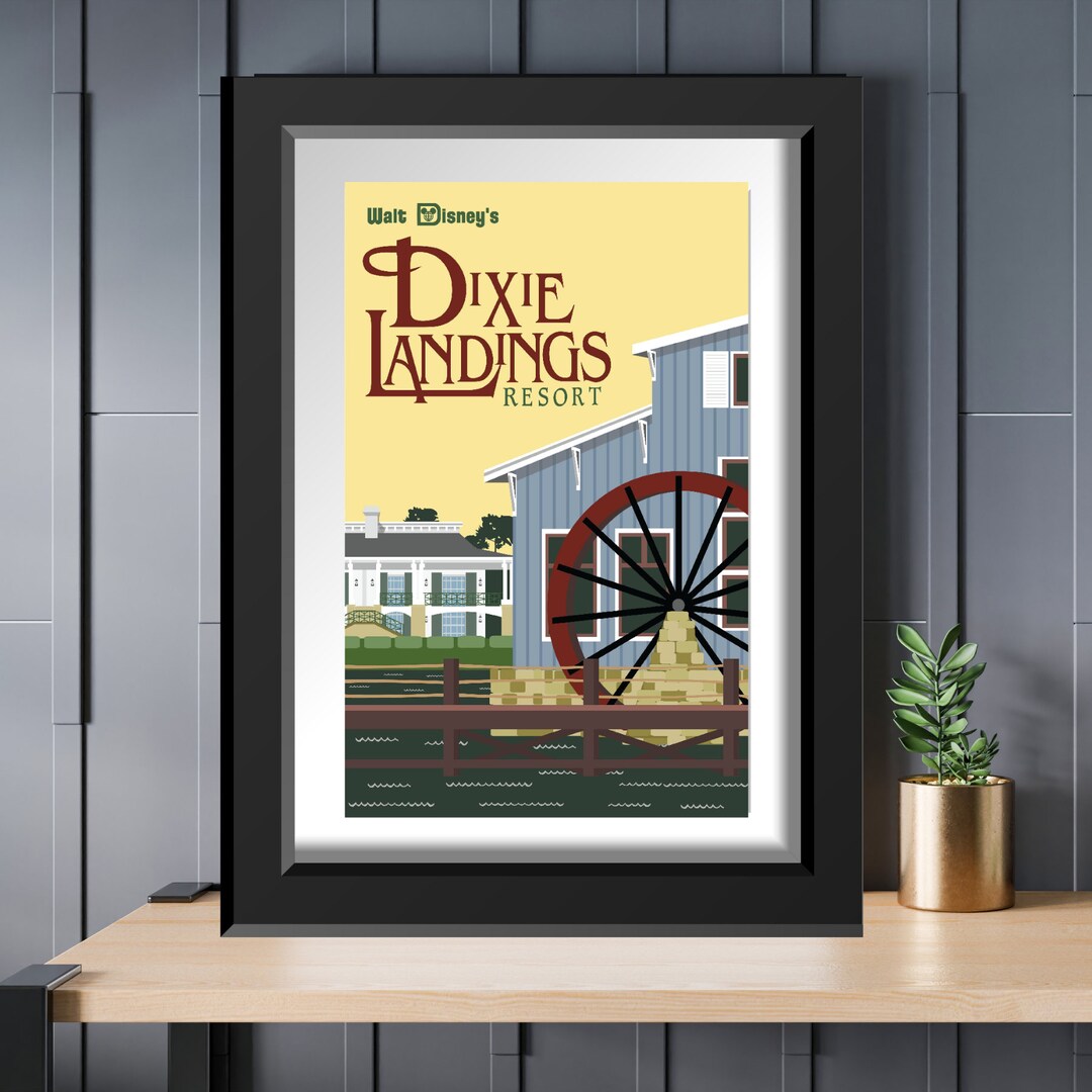 Walt Disney World Dixie Landings Resort Retro Travel Vintage Poster ...