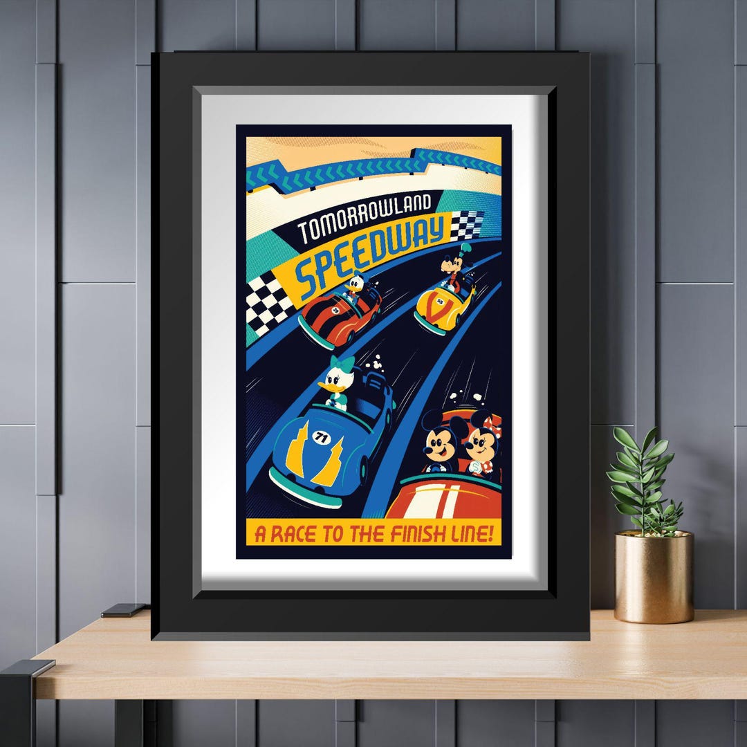 Disney Tomorrowland Speedway Autopia Attraction Poster 8x10 11x14 11x17 ...