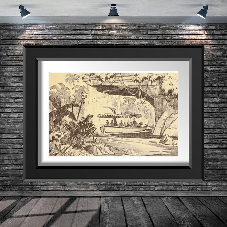 Disney Jungle Cruise Attraction Back Side of Water Illustrated Walt ...